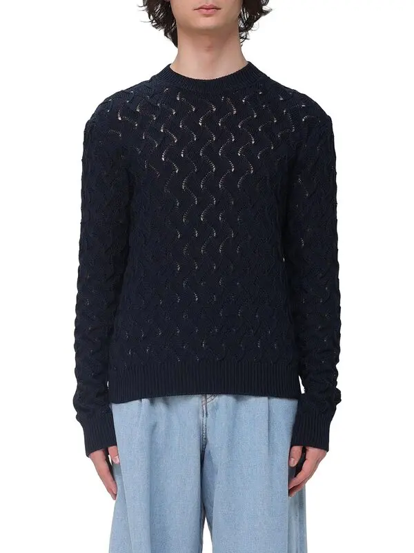 Dries Van Noten Openwork Knit Sweater - Blue