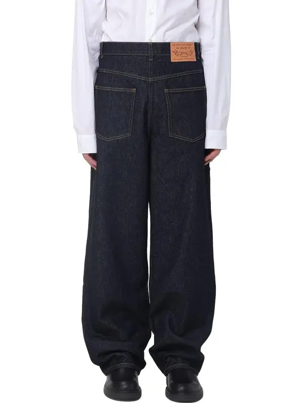 Moschino Wide-leg Jeans In Cotton - Denim