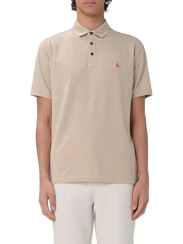 Peuterey Cotton And Silk Blend Polo Shirt - Beige