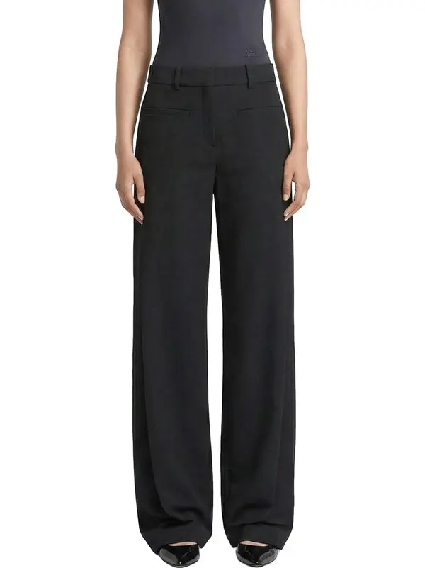 COURREGES Wide-leg Crepe Trousers - Black