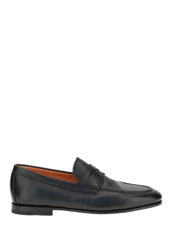 Santoni Penny Loafers - Black