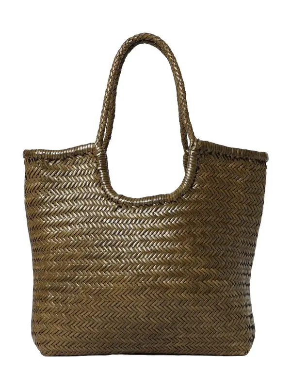 Dragon Diffusion Ns Diagonal Triple Jump Woven Leather Bag - Kaki