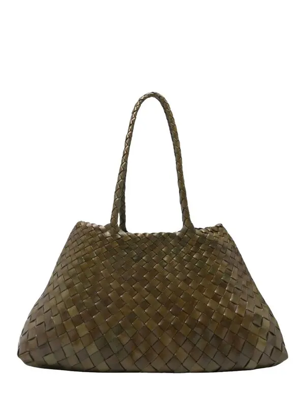 Dragon Diffusion Woven Leather Shoulder Bag - Green
