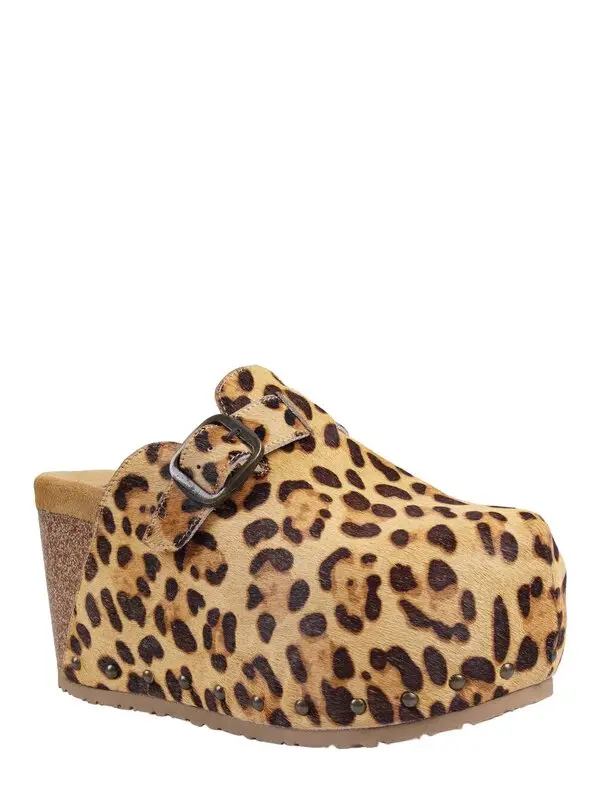 ZIGI Cuna Platform Clogs - Leopard Calf Hair