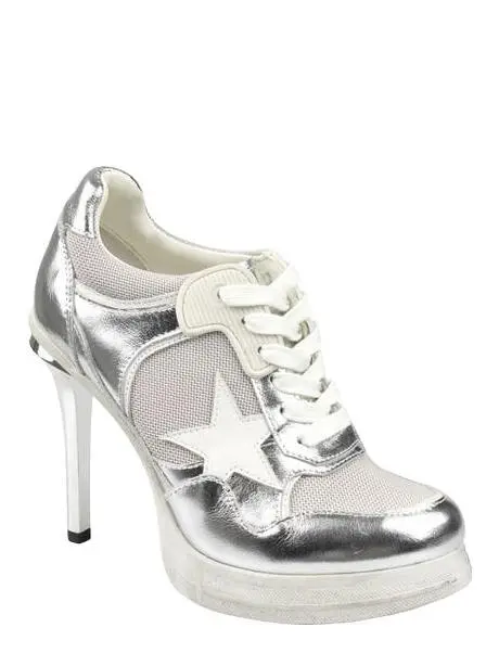ZIGI Stiletto Platform Pump - Silver Leather