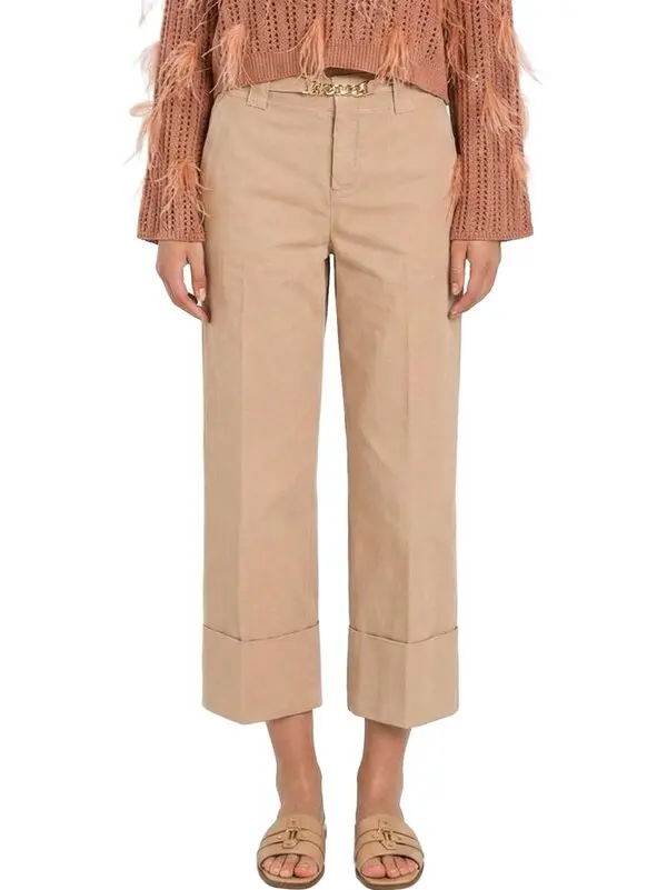 TWINSET Cropped Cotton Pants - Rope
