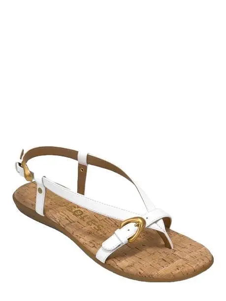 Aerosoles Iride Slingback Sandal - White - Cork Footed Fx Nappa