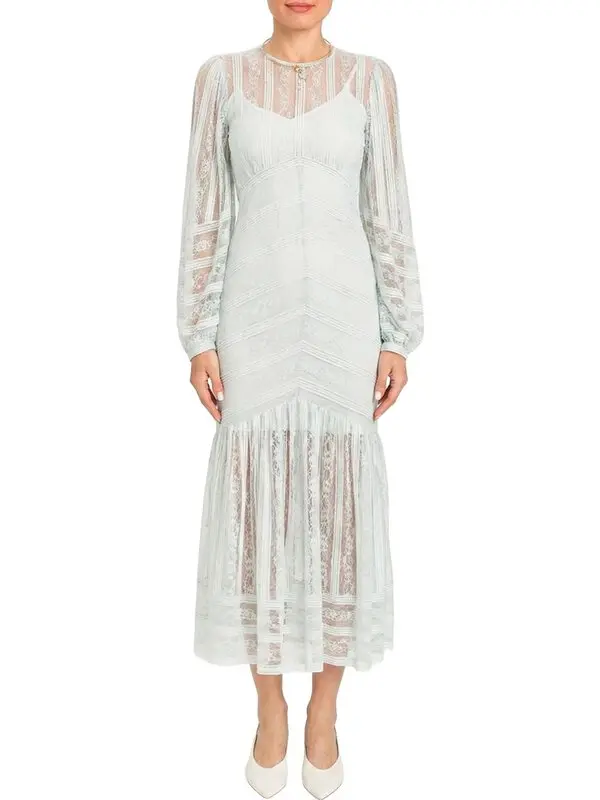 TWINSET Lace Midi Dress - Water