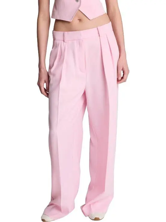 KENNETH COLE Double Pleat Wide Leg Trousers - Chintz Pink