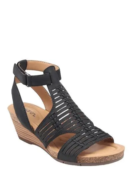 Earth Helodie Wedge Sandal - Black