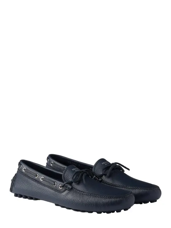 Prada Leather Driving Shoe - Blue