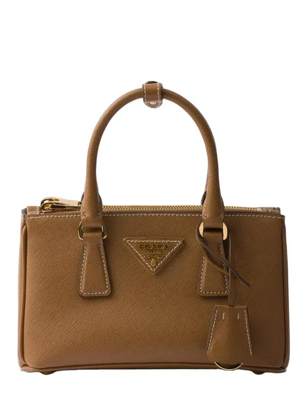 Prada Galleria Mini Saffiano Leather Bag - Brown