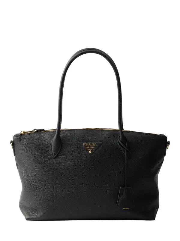 Prada Leather Tote Bag - Black
