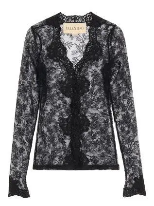 Valentino Garavani Stretch Lace Cardigan - Black