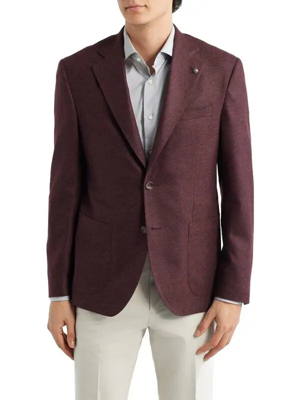 JACK VICTOR Darwin Comfortwear™ Knit Cashmere Sport Coat - Burgundy