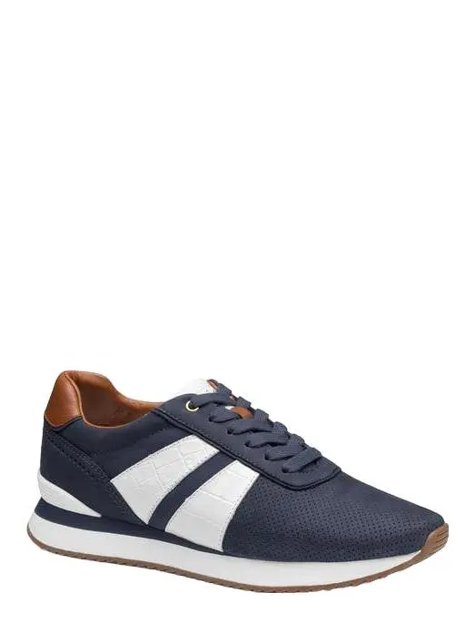 Johnston & Murphy Morgan Leather Sneakers - Navy Nubuck/white Croc