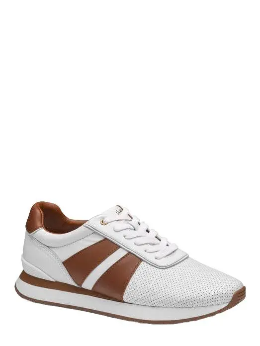 Johnston & Murphy Morgan Leather Sneakers - White/tan Full Grain