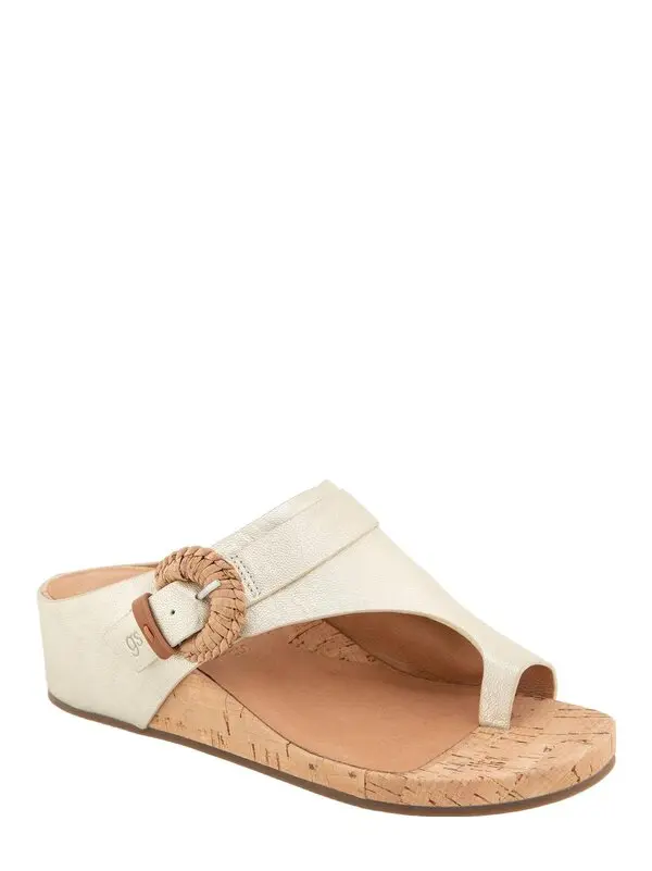 Gentle Souls Galina Toe Loop Wedge Sandal - Ice Leather