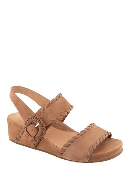 Gentle Souls Slingback Wedge Sandal - Cognac Suede