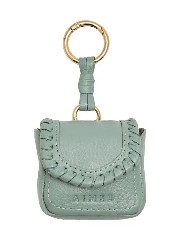 AIMEE Leather Bag Charm - Healers Green