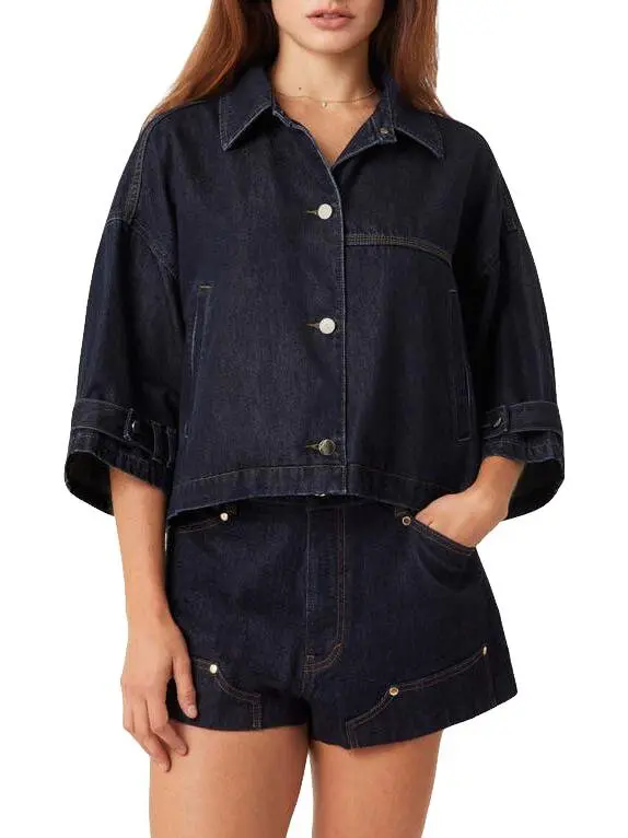 Habitual Cape Denim Crop Jacket - Rinse