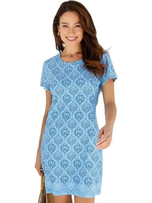 CABANA LIFE Short Sleeve Shift Dress - Harbor