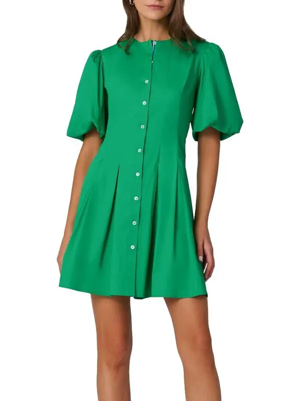 Shoshanna Cotton Poplin Angie Dress - Spring Green