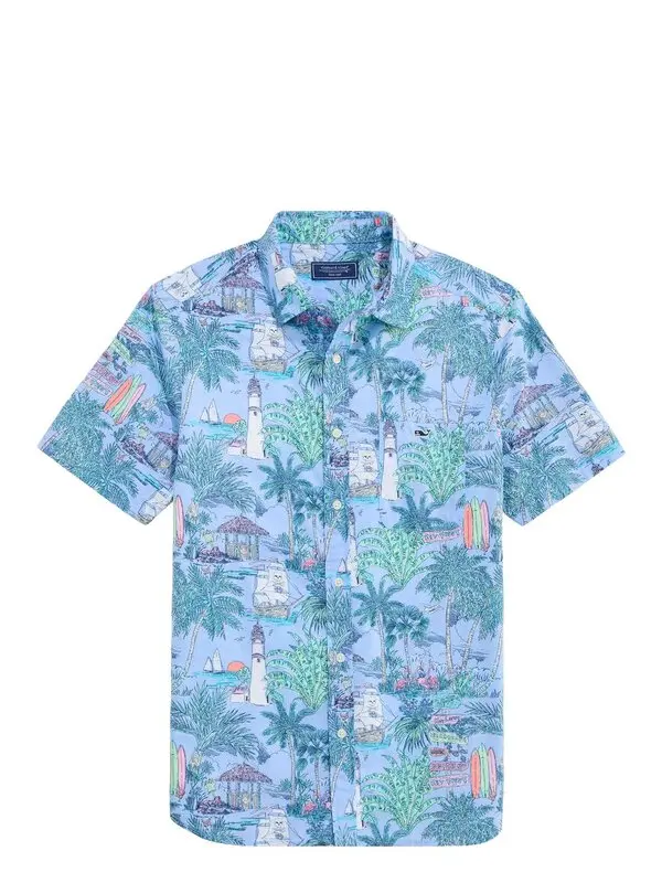 Vineyard Vines Cotton Button-up Shirt - Serenity Blue