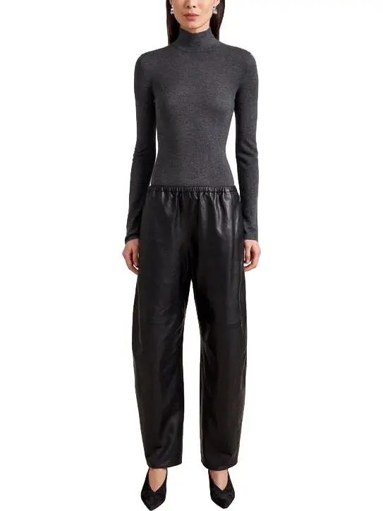 LA LIGNE Leather Barrel Colby Pant - Black