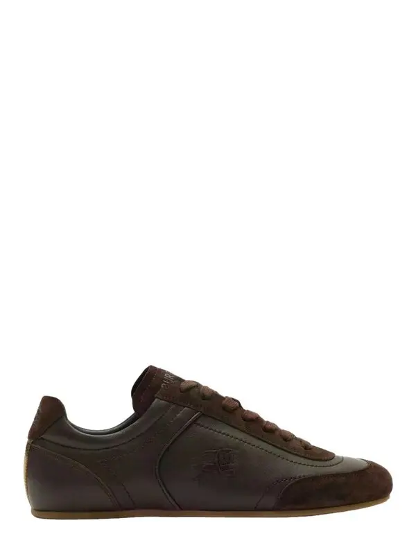 Burberry Knight Runner Sneakers In Nappa Leather And Suede - Brown