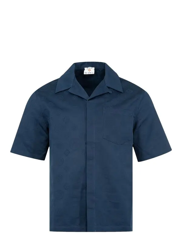 Casablanca Monogram Short-sleeve Shirt - Blue