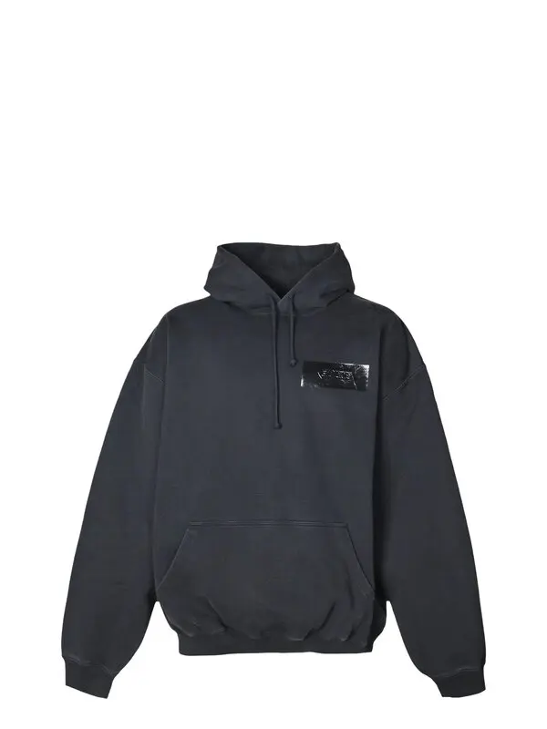 Vetements Taped Logo Hoodie - Black