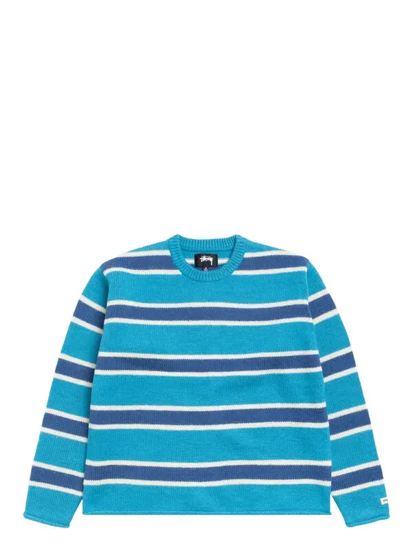 StÜssy Striped Wool Crewneck Sweater - Blue