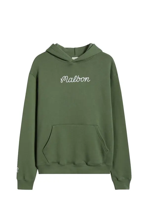 MALBON Fesque Cotton Fleece Hoodie - Olivine