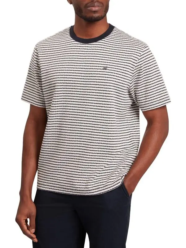 Ted Baker London Vexrin Stripe Cotton T-shirt - Navy