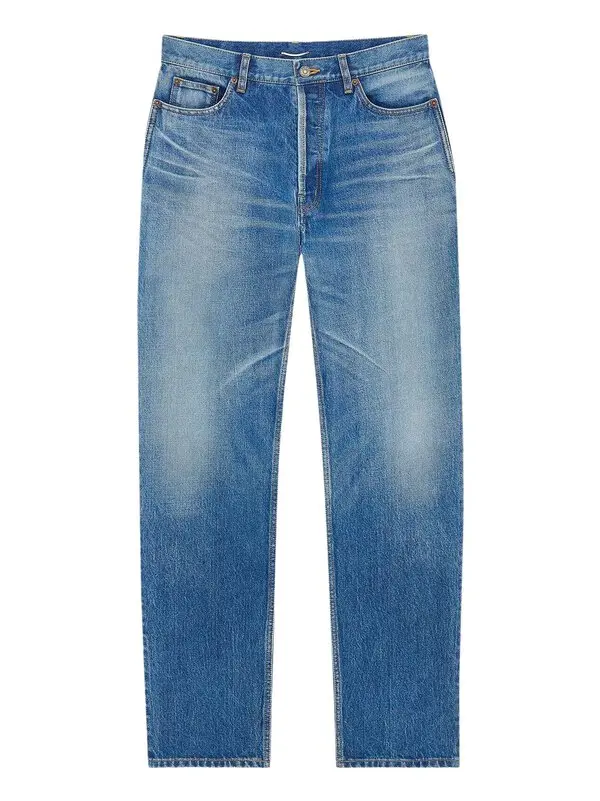 Saint Laurent High Rise Tapered Denim - Blue