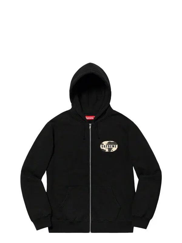 Supreme Hooded Zip Up Sweatshirt - Black