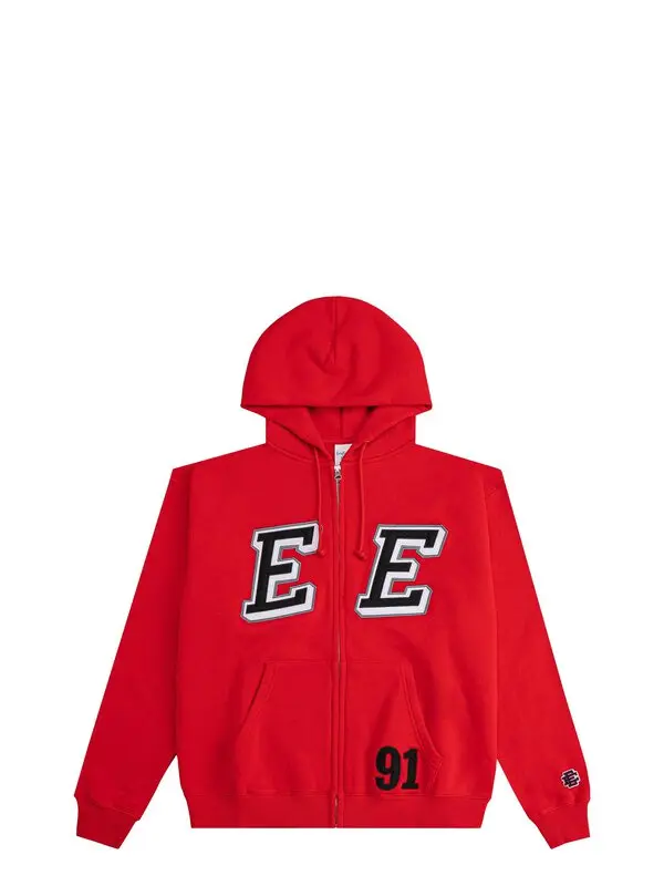 ERIC EMANUEL Ee Felt Zip-up Hoodie - Red