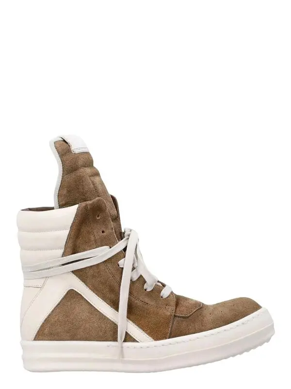 Rick Owens Temple Geobasket High Top Sneakers - Brown
