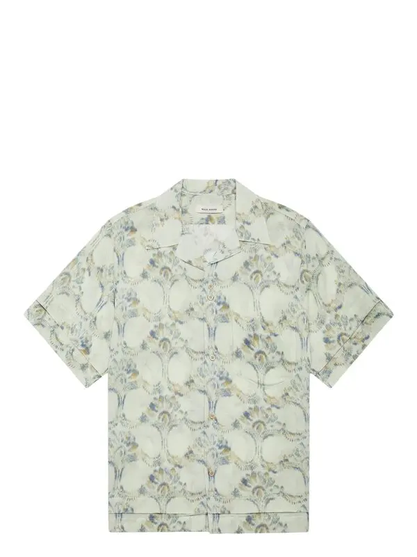 WALES BONNER Lotus Bowling Shirt - Blue