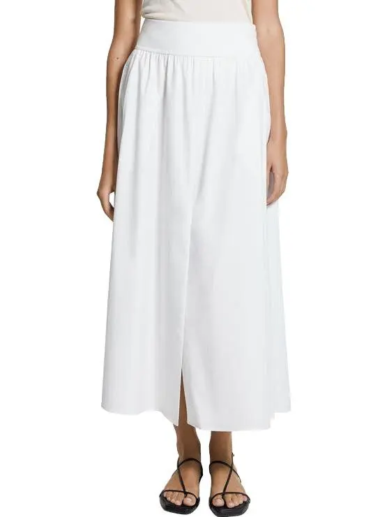 Theory Cotton-blend A-line Midi Skirt - White