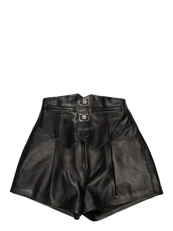 Enfants Riches Déprimés Leather Cincture Short - Black