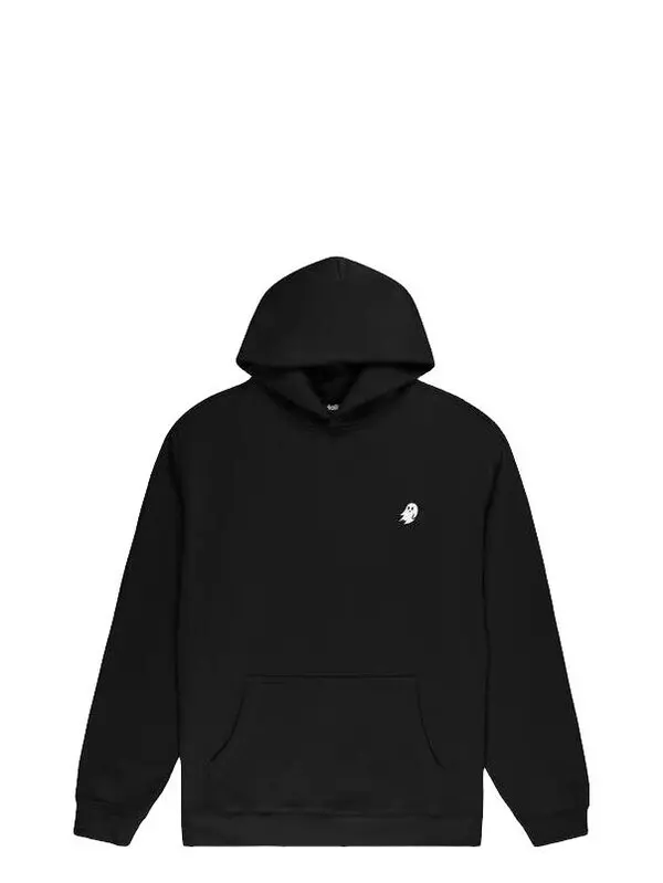DALIX Ghost Relaxed Midweight Fleece Pullover Hoodie - Black