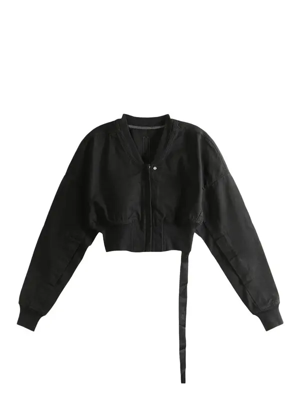 Rick Owens Cropped Bomber Flight Jacket - Black