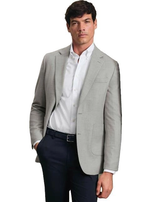 CHARLES TYRWHITT Wool-silk Slim Fit Jacket - Silver Grey