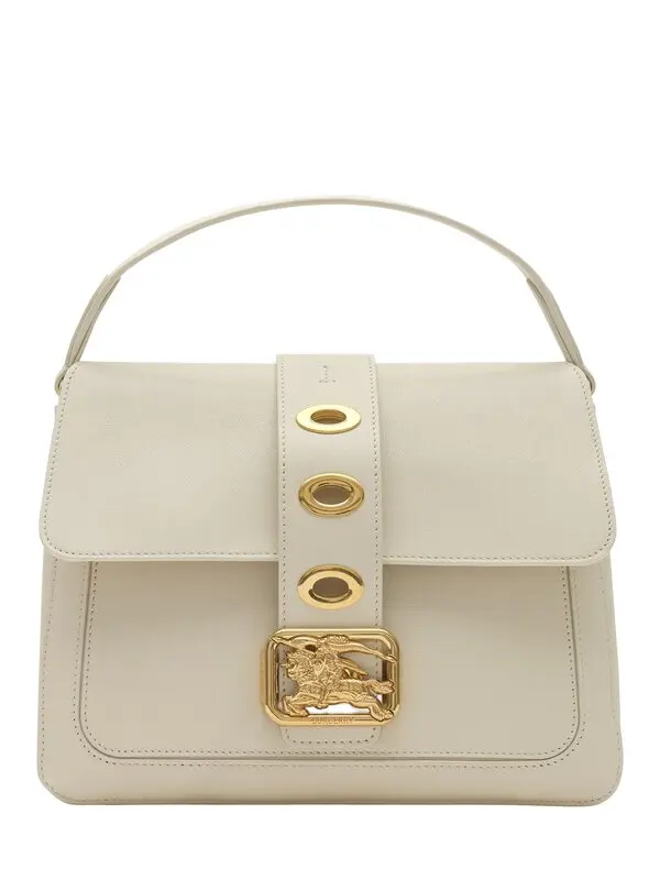 Burberry Small Leather Rider Bag - Ivory