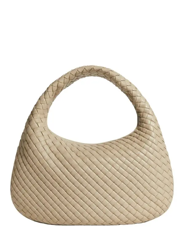 Bottega Veneta Leather Intrecciato Veneta Shoulder Bag - Neutral