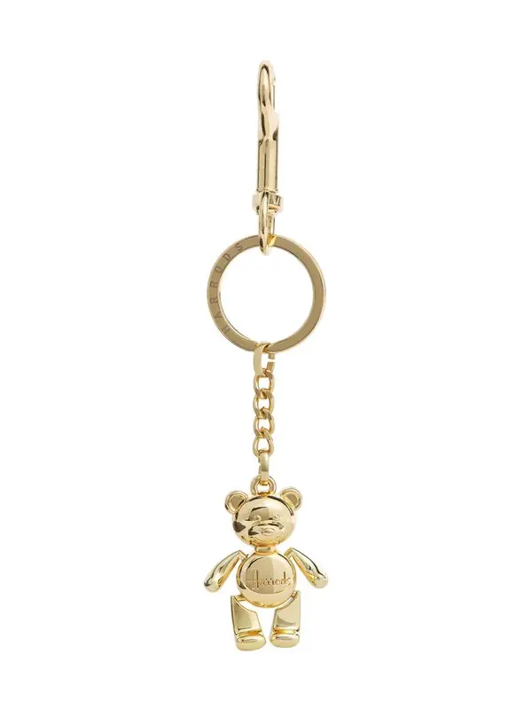 Harrods Jointed Bear Keyring - Gold