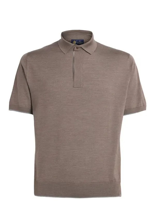 Paul & Shark Wool-silk Polo Shirt - Brown