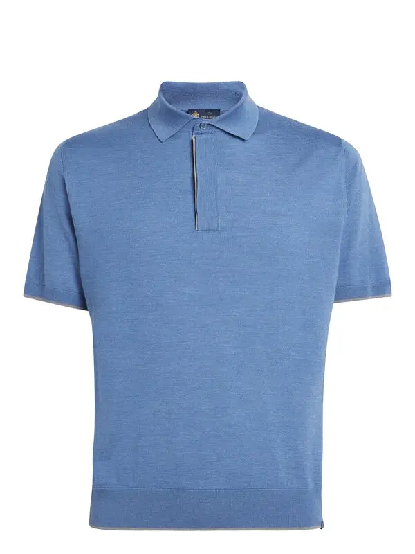 Paul & Shark Wool-silk Polo Shirt - Blue